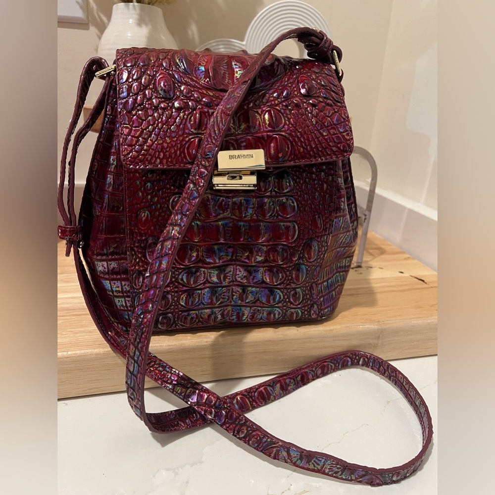 Brahmin Margo In Sangria Crossbody -Stunning! - Gem